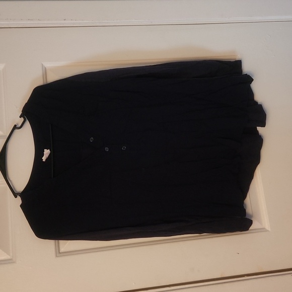 Merona | Tops | Merona Black Long Sleeve Blouse Size Xl | Poshmark